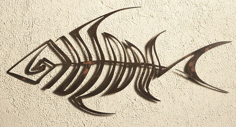 Bone Fish, Metal Wall Hanging Sculpture Art by Elizabeth Keith Designs ...