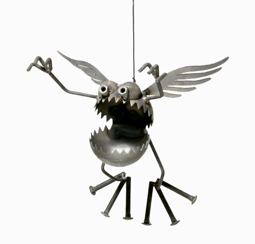 Flying Gnome Be Gone, Hanging Garden Sculpture by Artist Fred Conlon o ...
